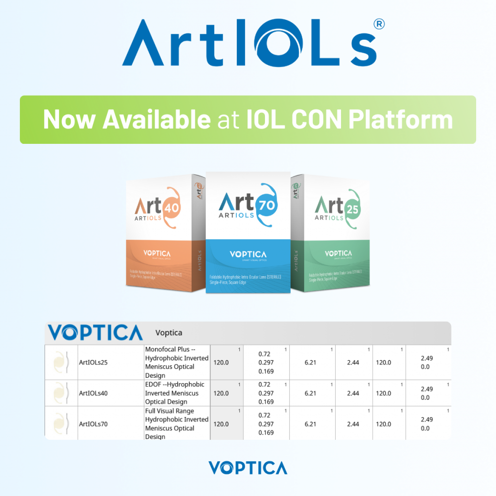 ArtIOLs® now available at IOLCON - Voptica